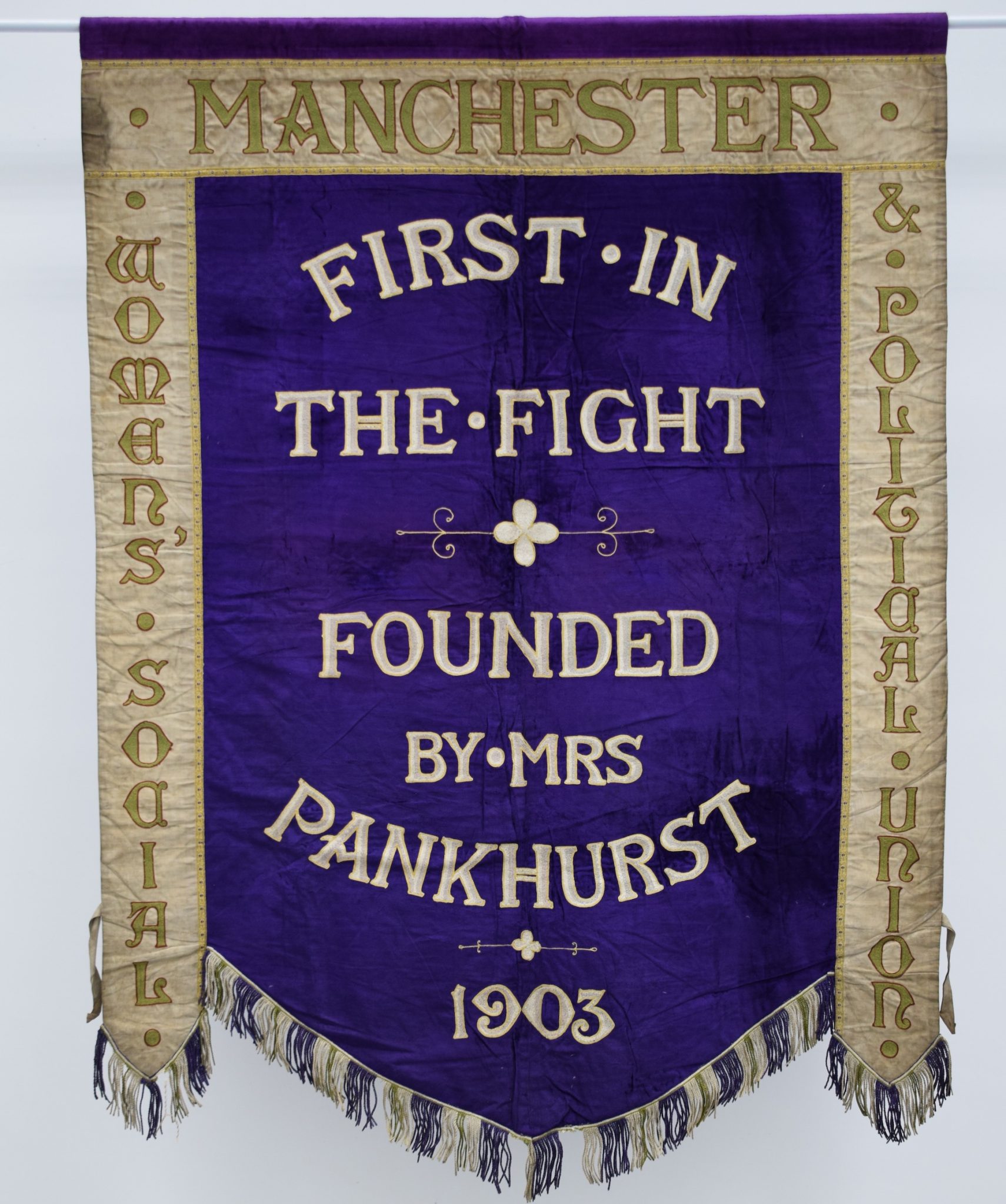 Manchester suffragette banner, 1908 - People's History Museum: The ...